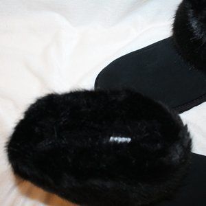 UGG | Shoes | New Ugg Womens Mini Suede Fur Trimmed Boots Black | Poshmark